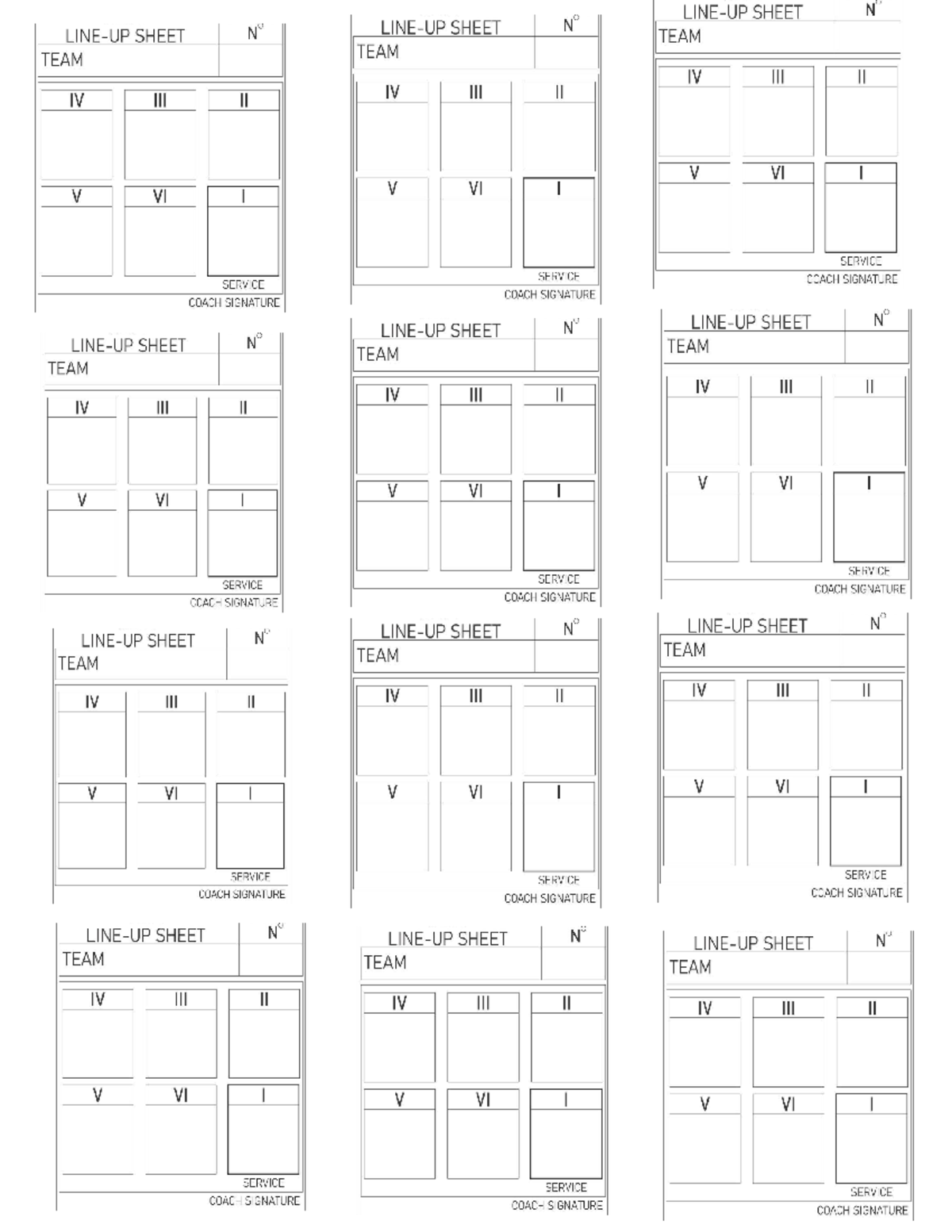 CARD Sheet 1 - LINE-UP SHEET N LINE-UP SHEET N° LINE-UP SHEET N TEAM ...