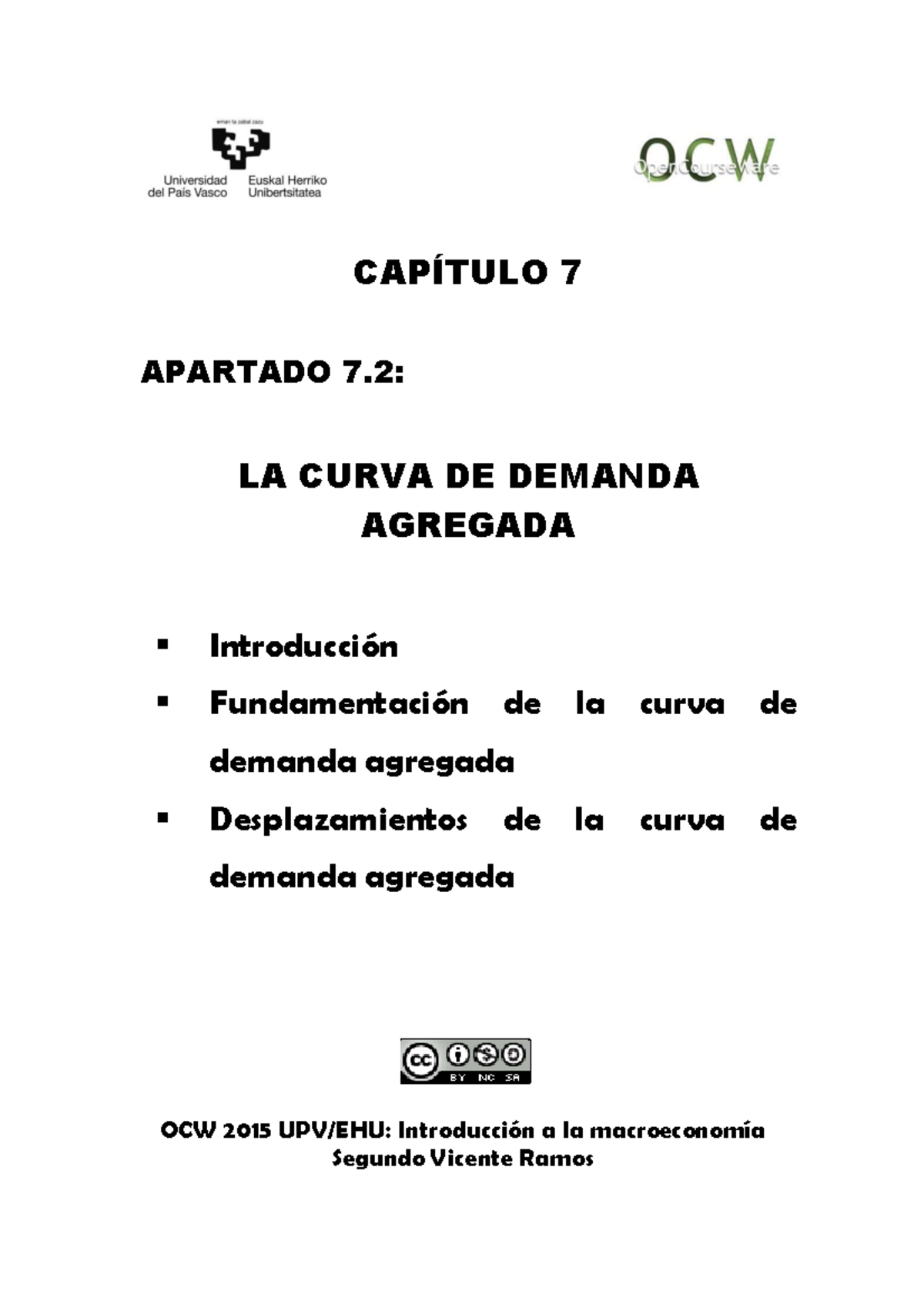 CAPÍTULO 7: LA CURVA DE DEMANDA AGREGADA EN MACROECONOMÍA (ECON 101 ...