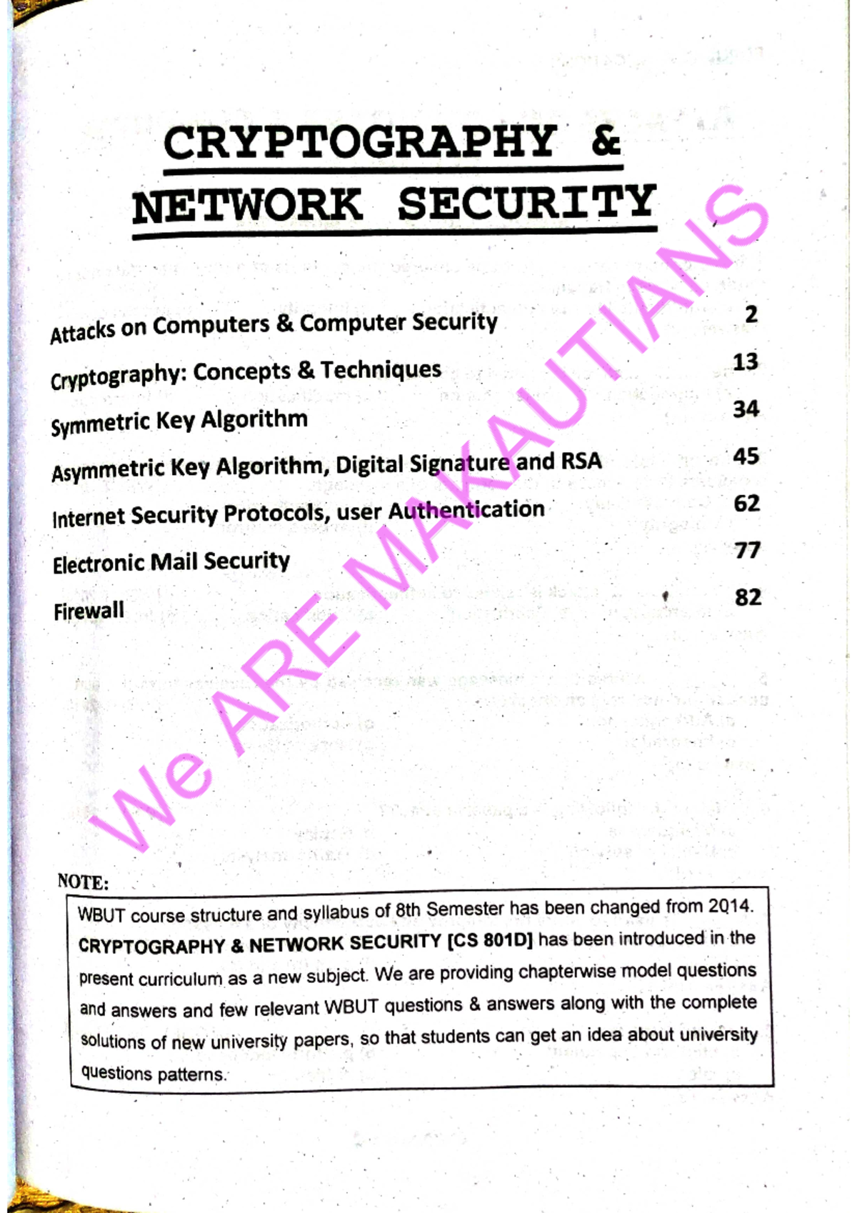 New Title: Cryptography & Network Security Overview and Key Concepts - Studocu