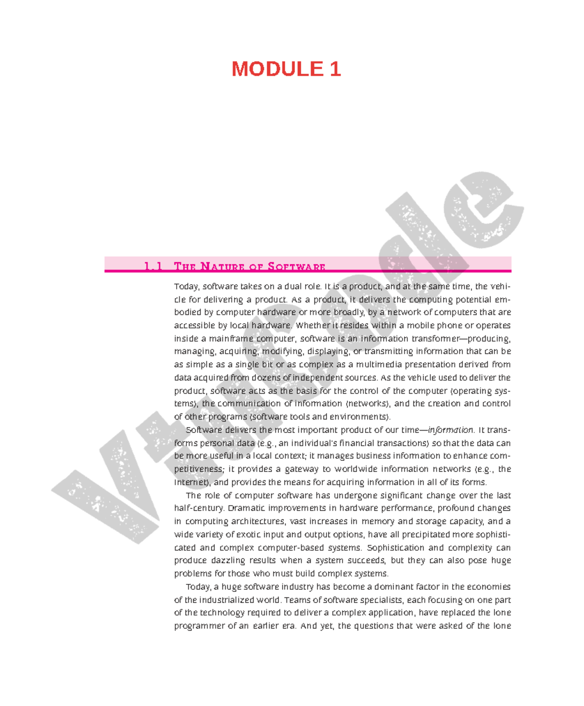 BCS501 Module 1: Introduction to Software and Software Engineering - Studocu