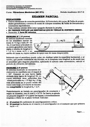 Pentrada 2022-I B - PRACTICA DE ENTRADA SECCION B VIBRACIONES MECANICAS ...
