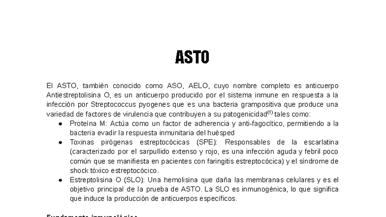 ASTO y ARTRITEST: Fundamentos y Aplicaciones Clínicas - Studocu