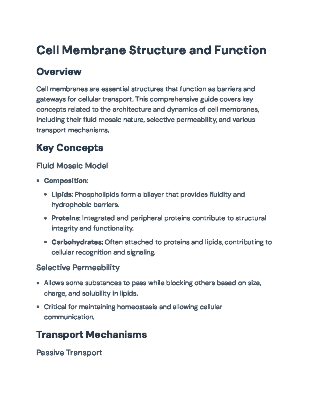 Cell Membrane Structure and Function: A Comprehensive Overview - Cell Membrane Structure and ...