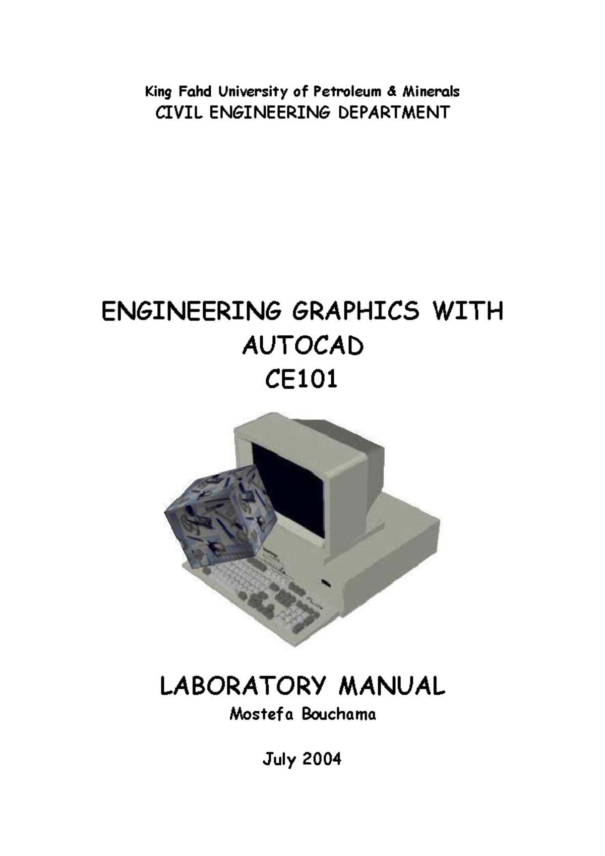 CE101 Engineering Graphics with AutoCAD Lab Manual - Studocu