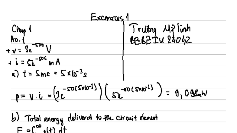 Exercises 1 - Circuit Analysis and Power Calculations (BEBEIU 24042 ...