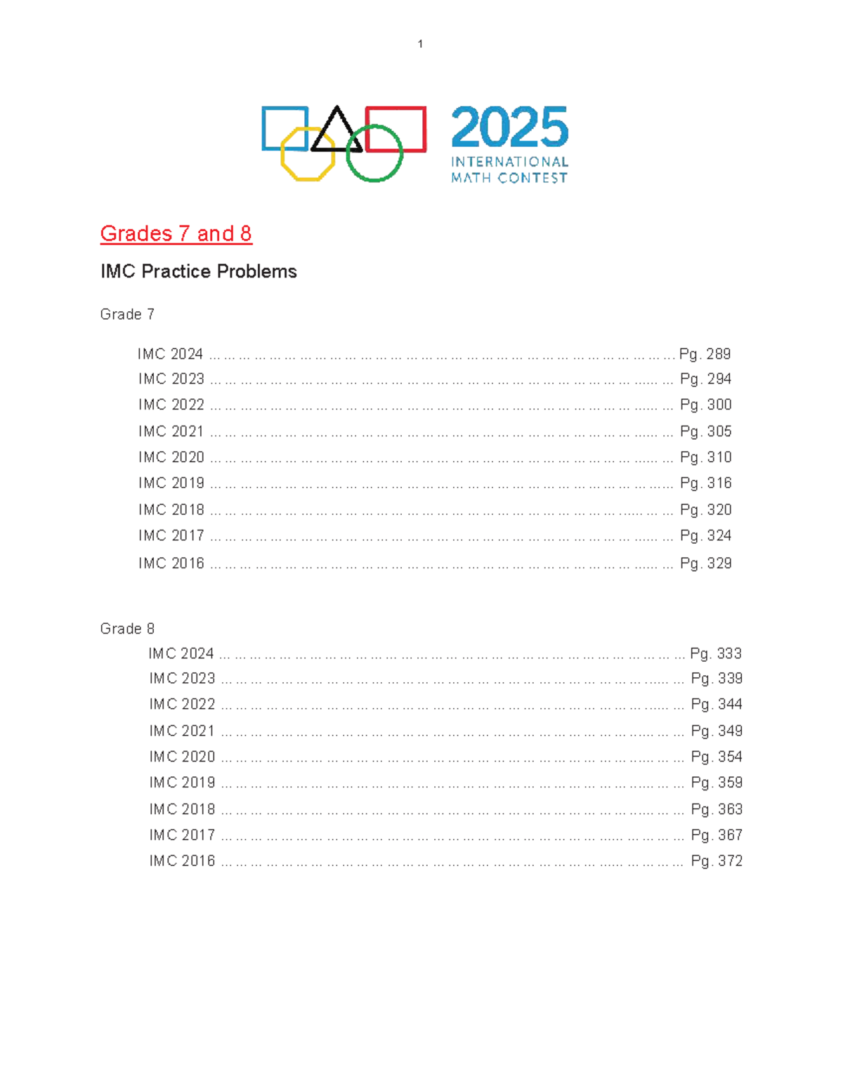 RMS IMC Grades 7-8 - Comprehensive Practice Problems Guide - Studocu
