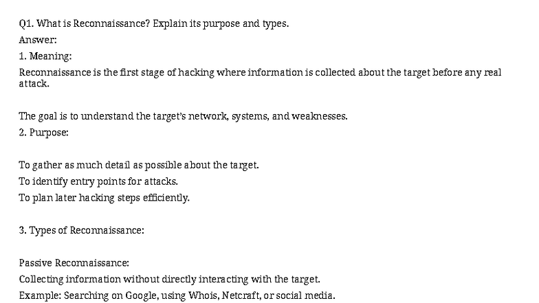 Reconnaissance Techniques in Cybersecurity: Overview and Tools - Studocu