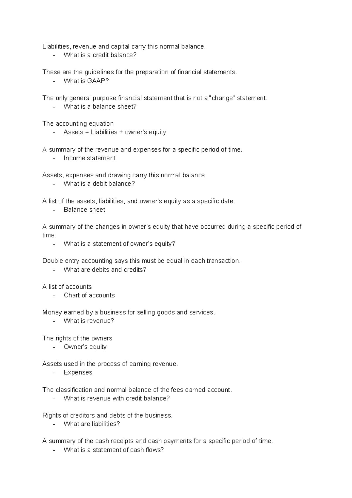 Accounting Concepts & Guidelines for Financial Statements (ACCT 101 ...