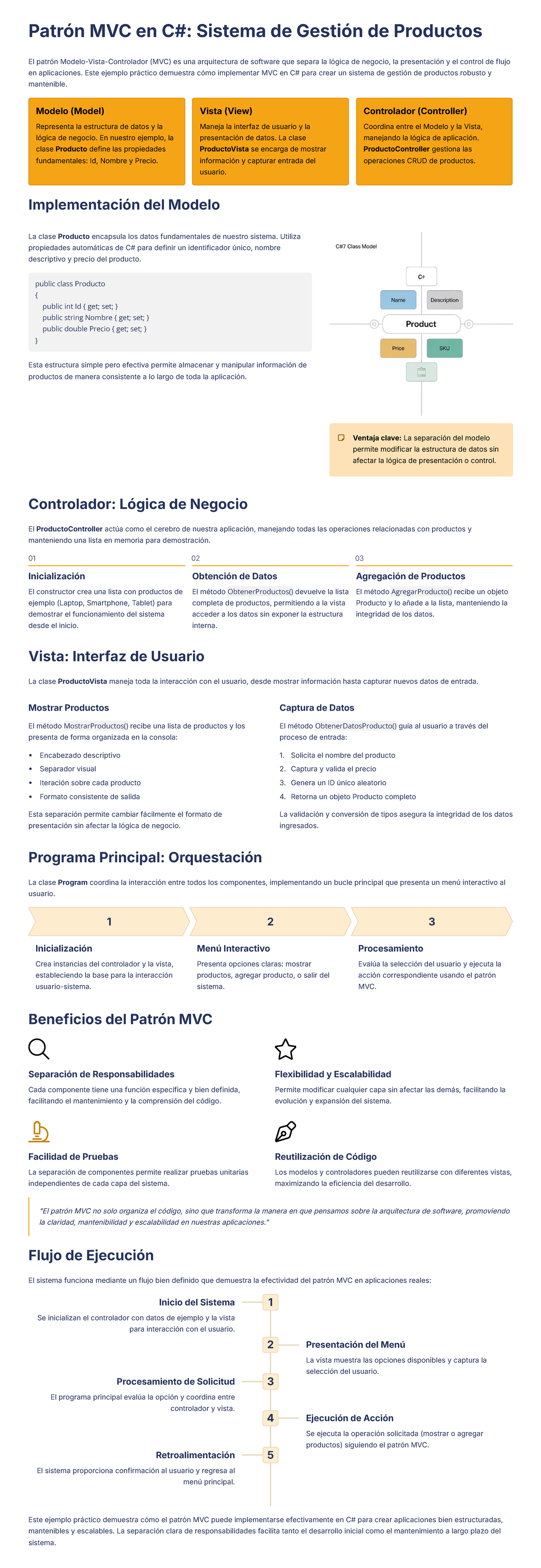 Patrón MVC en C# para Sistema de Gestión de Productos - Studocu