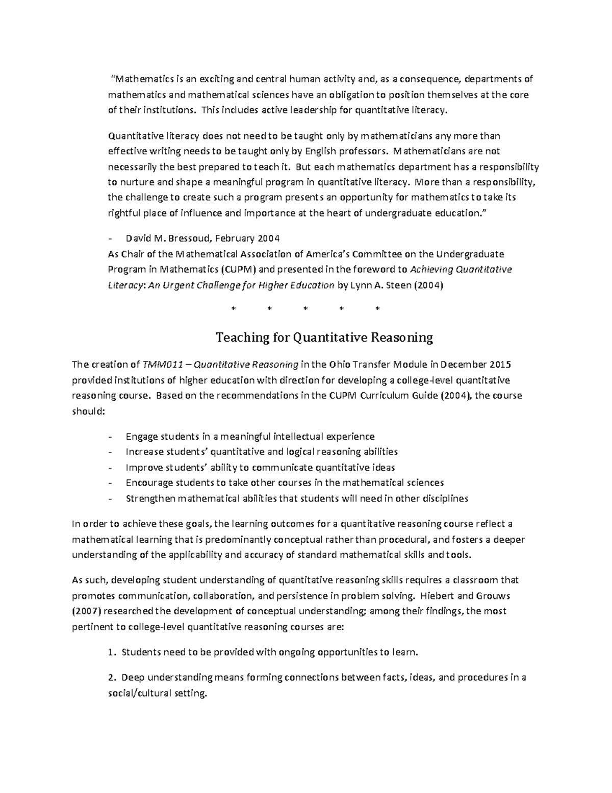 TMM011 Final Exam: Strategies for Teaching Quantitative Reasoning - Studocu