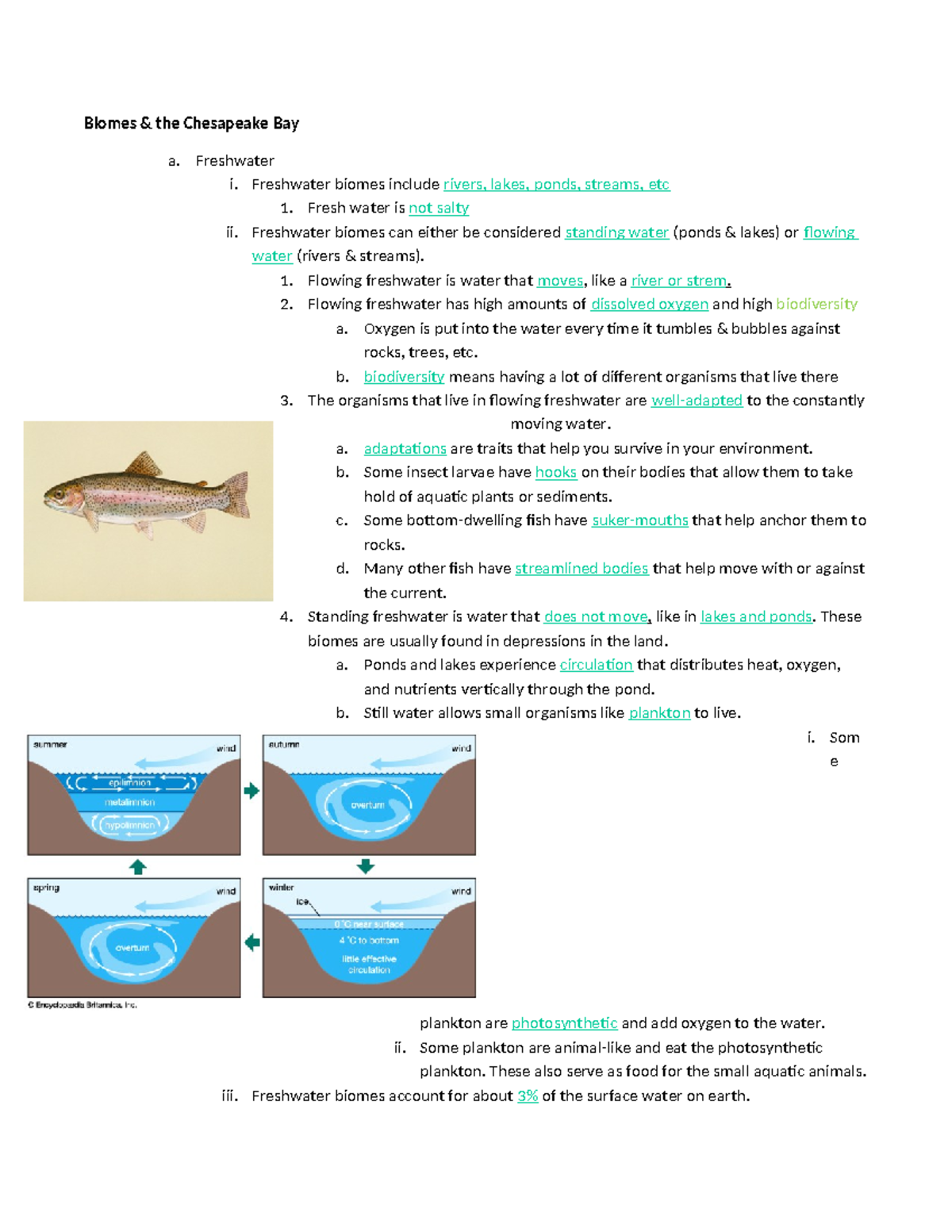 Aquatic Biomes Notes - Freshwater, Marine & Wetland Overview - Studocu