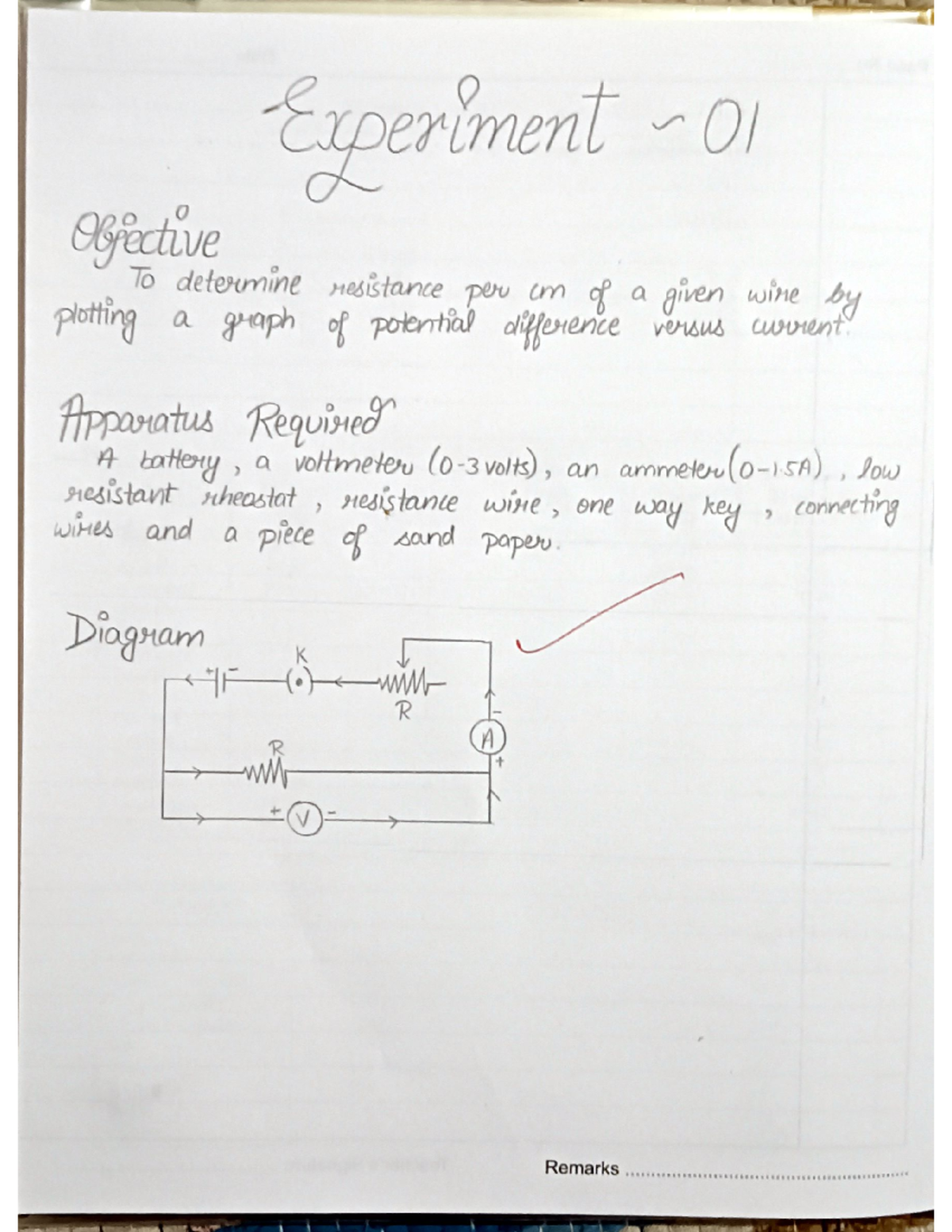 Physics practical - Experiment 01 Objective plotting a graph of ...