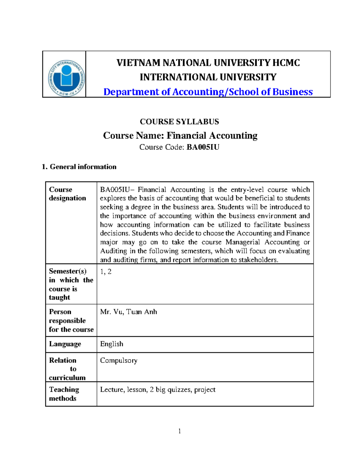 Acbsp - BA005IU - Financial Accounting Course Syllabus and Overview ...