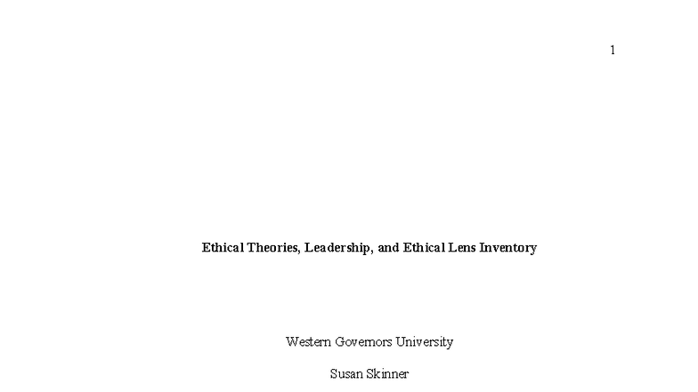 Ethical Theories, Leadership, and ELI Case Study Analysis - Studocu