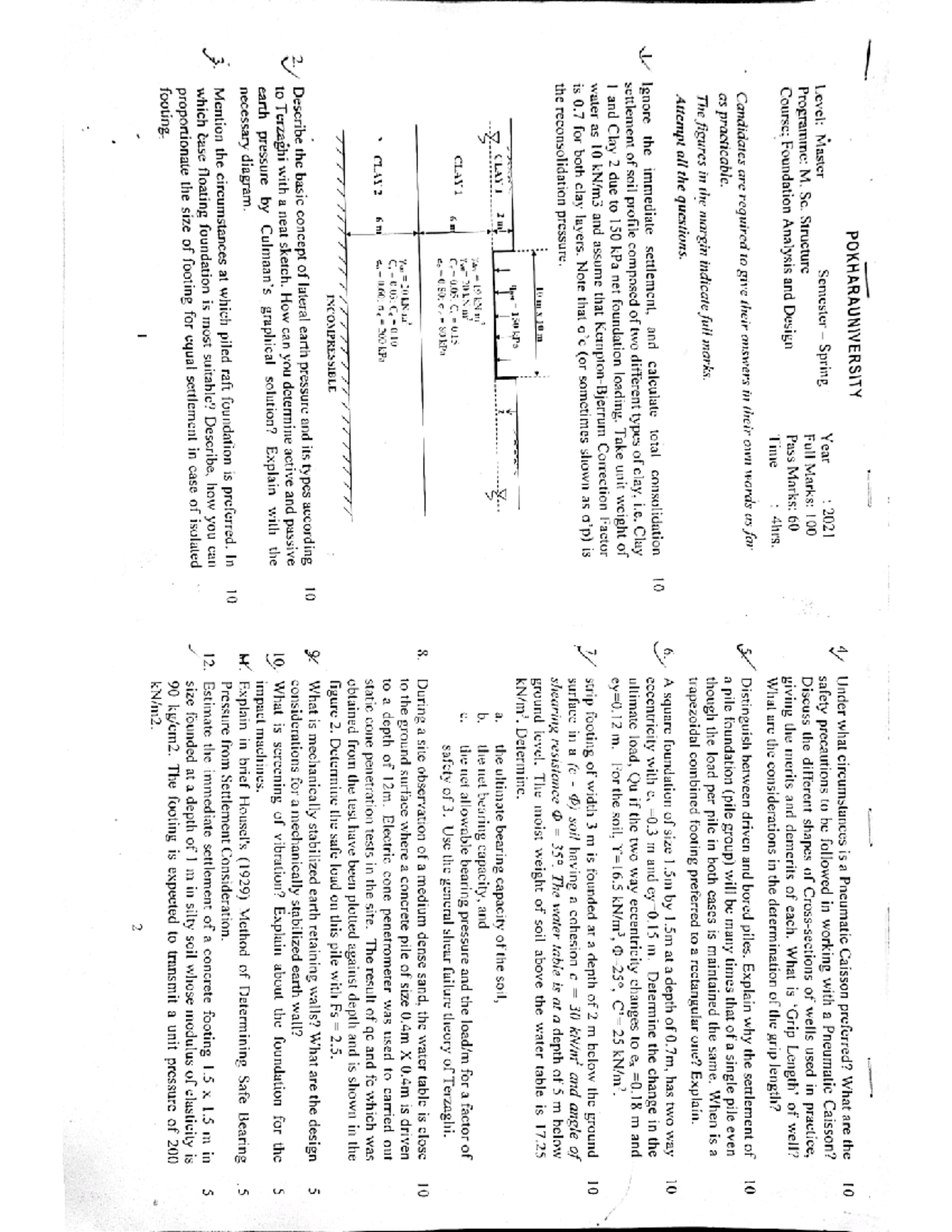 Foundation Analysis and Design - Past Questions Compilation (Master's ...