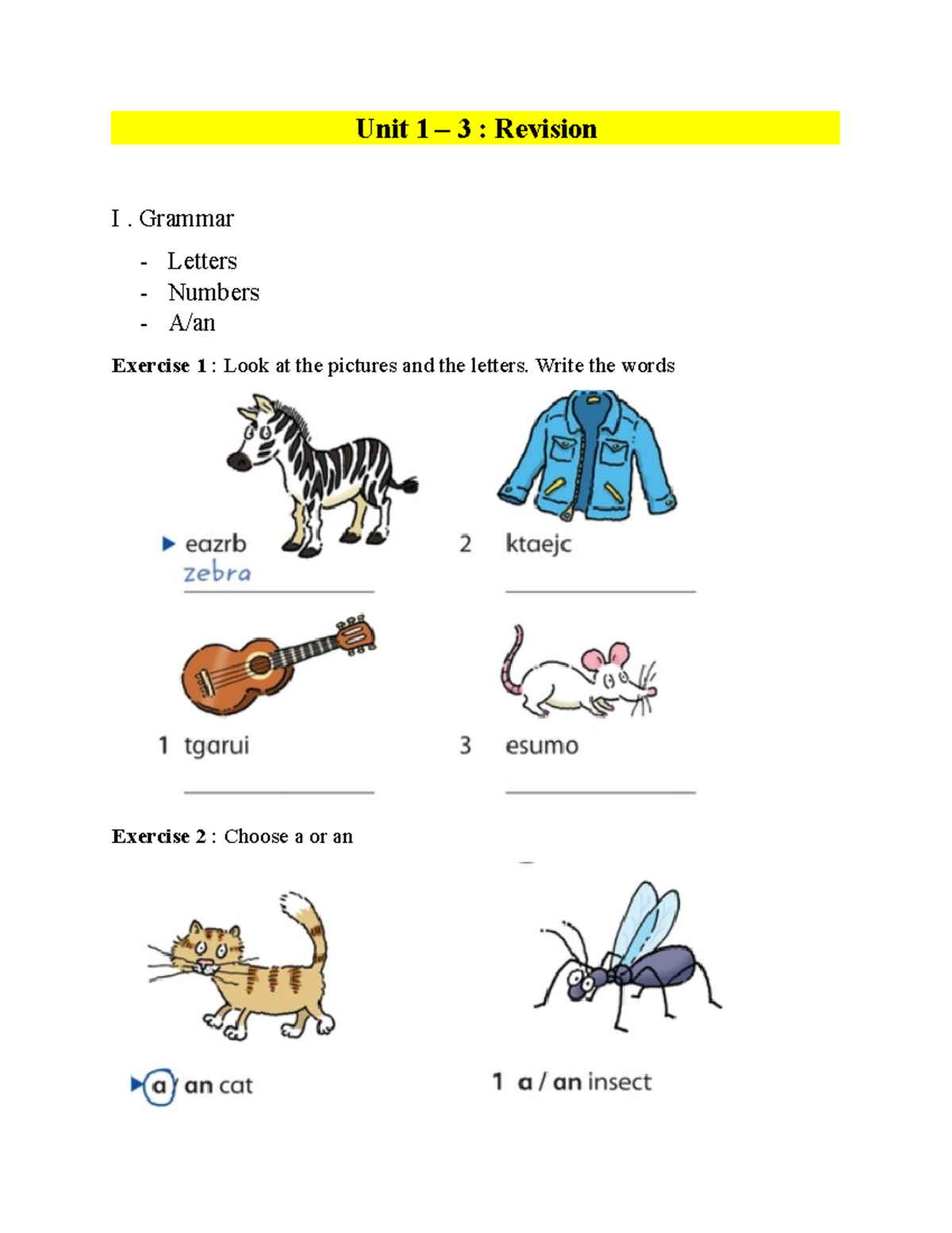 Revision Units 1-3: Grammar Review for CD教材 - Studocu