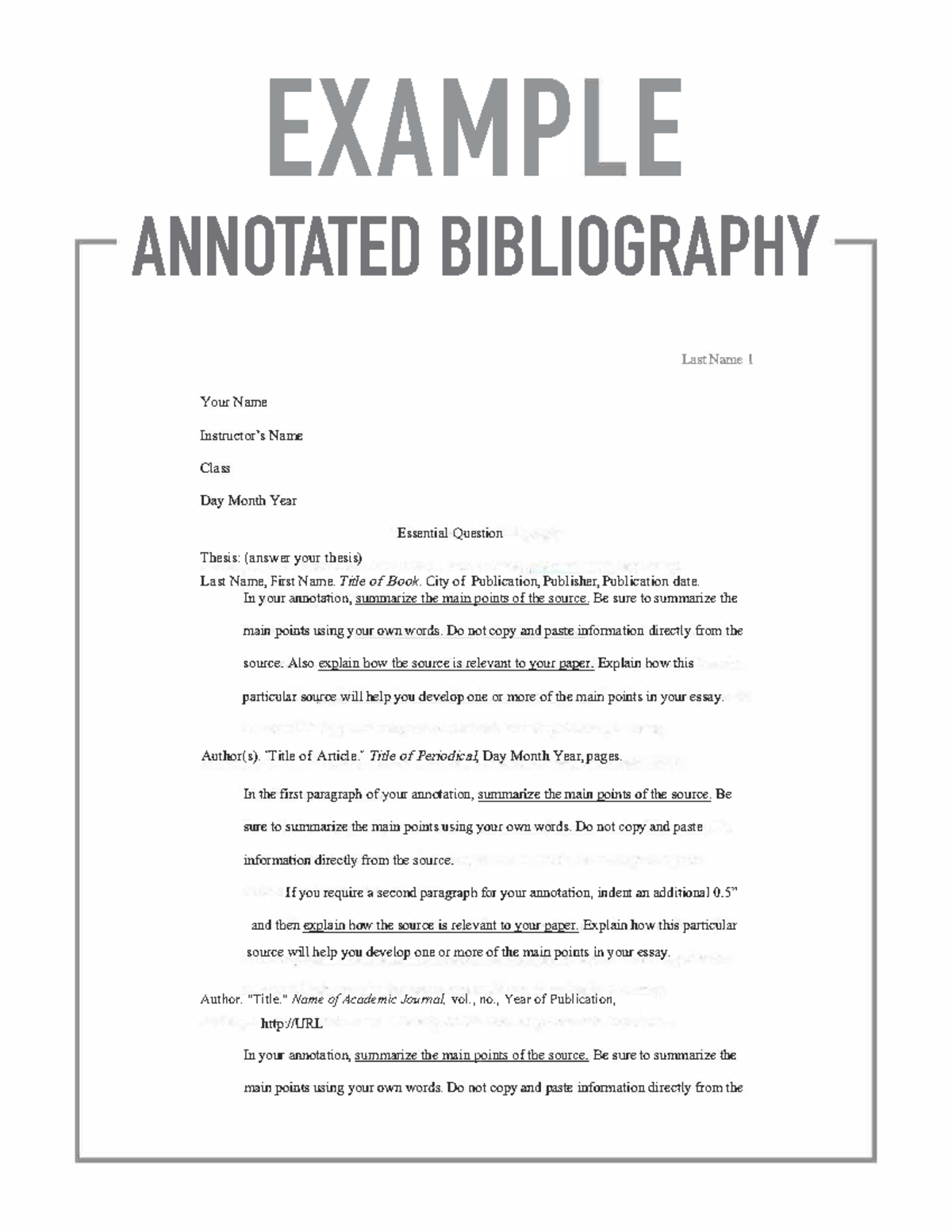 Example+Annotated+Bibliography - ANNOTATED BIBLIOGRAPHY Last Name 1 ...