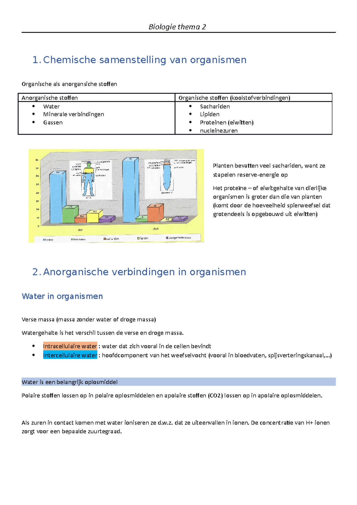Biologie Samenvatting: Stofuitwisseling Tussen Cellen - Thema 2 - Studocu