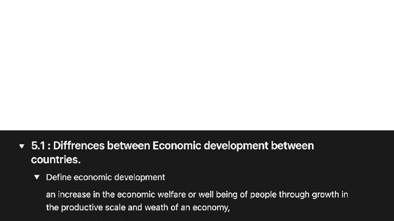 5.1: Differences in Economic Development Between Countries - Studocu