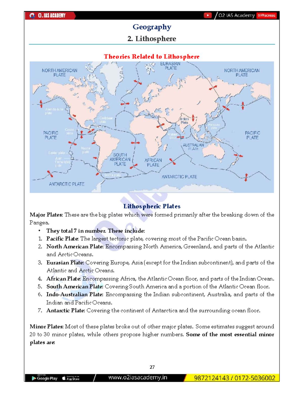 Geography 2: Theories and Major Plates of the Lithosphere - Studocu