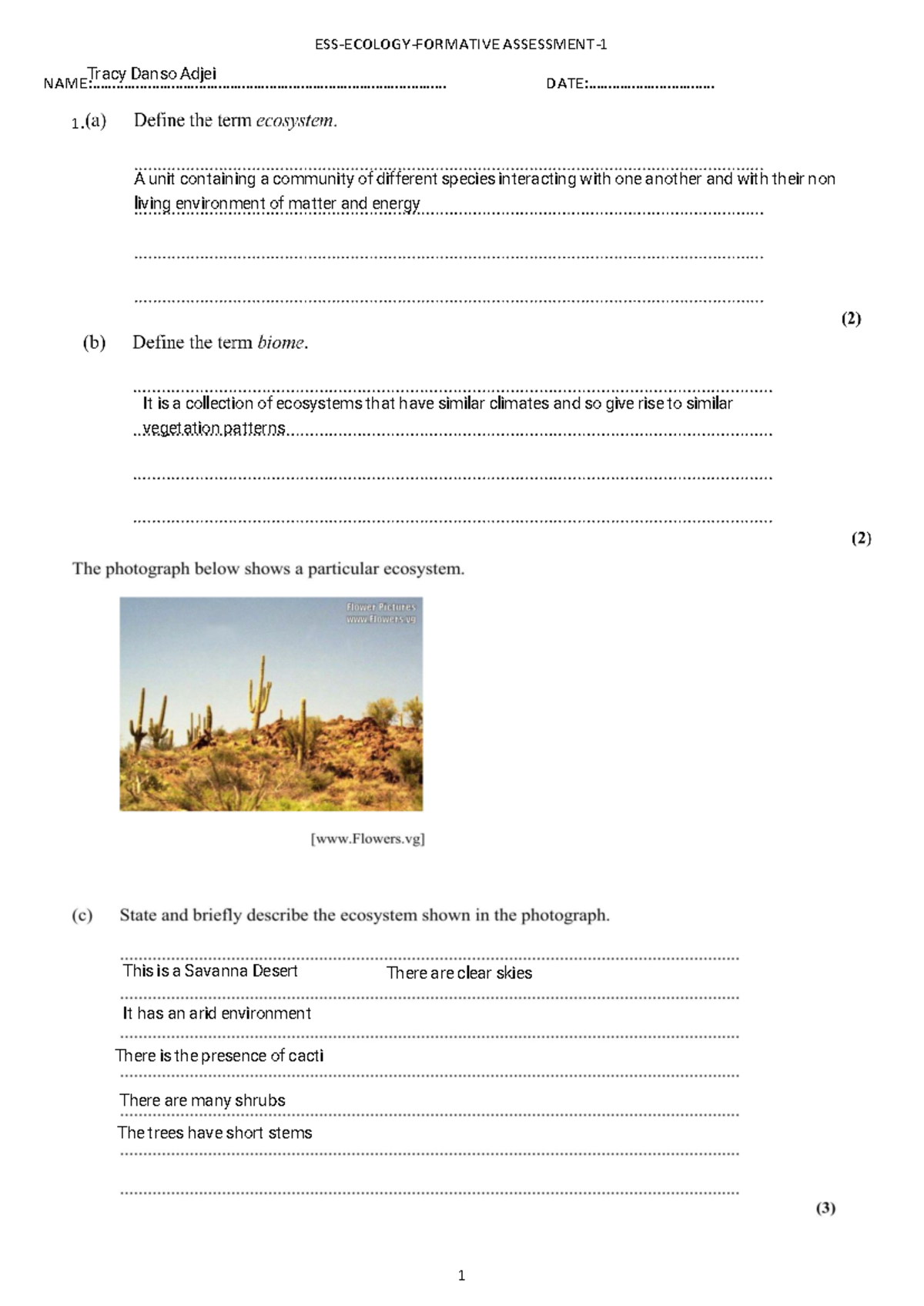Kami Export - ESS 101 Ecology - Formative Assessment 1 - Studocu