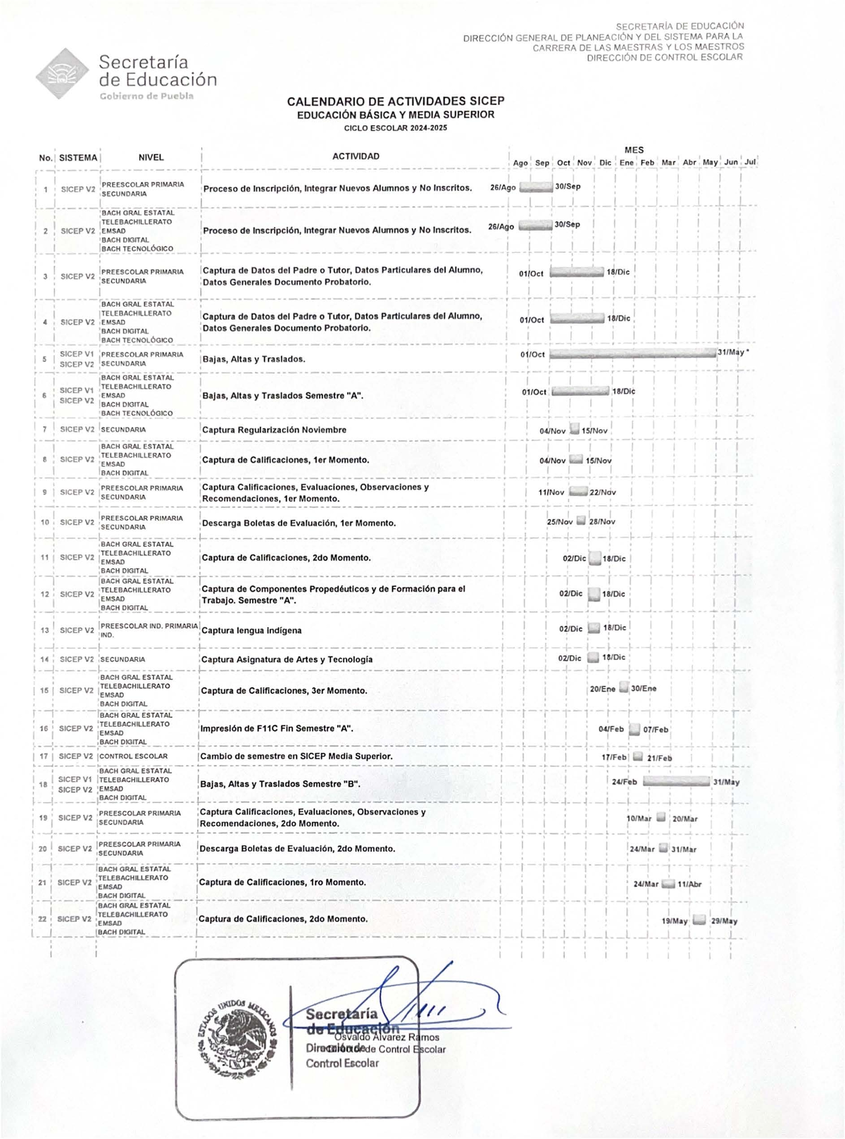 Calendario SICEP 2024-2025 para Educación Básica y Media Superior - Studocu
