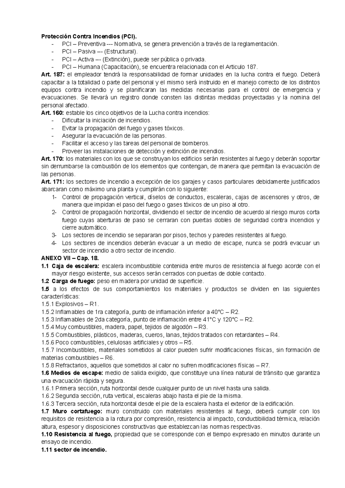 Resumen de Incendio - Parte 2 (PCI) - Studocu
