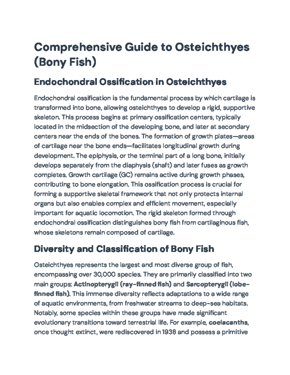 Comprehensive Overview of Osteichthyes (Bony Fish): Evolution ...