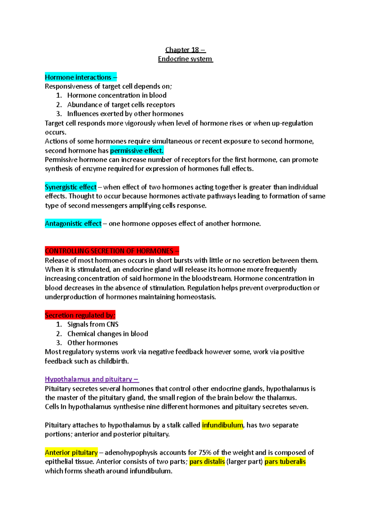 Chapter 18 endocrine system part 2 - Chapter 18 – Endocrine system ...