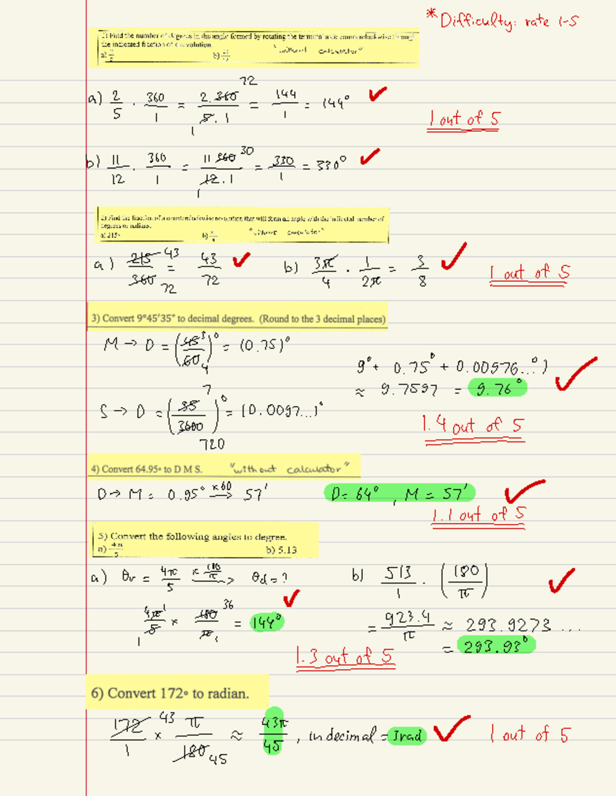 College Trigonometry Exam 1 Review Notes - Studocu