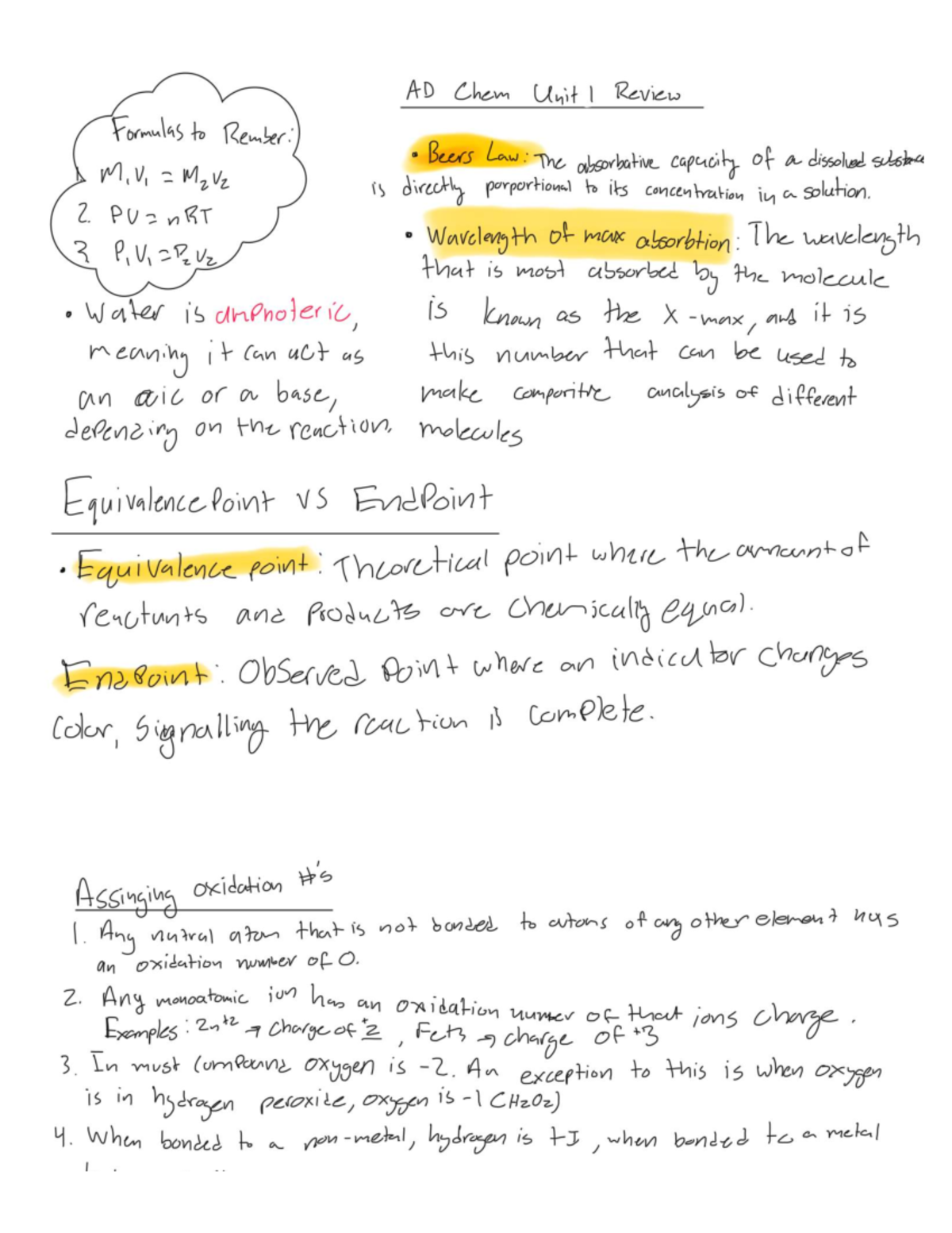 AP Chem Unit 1 Review: Key Formulas & Concepts for Exams - Studocu