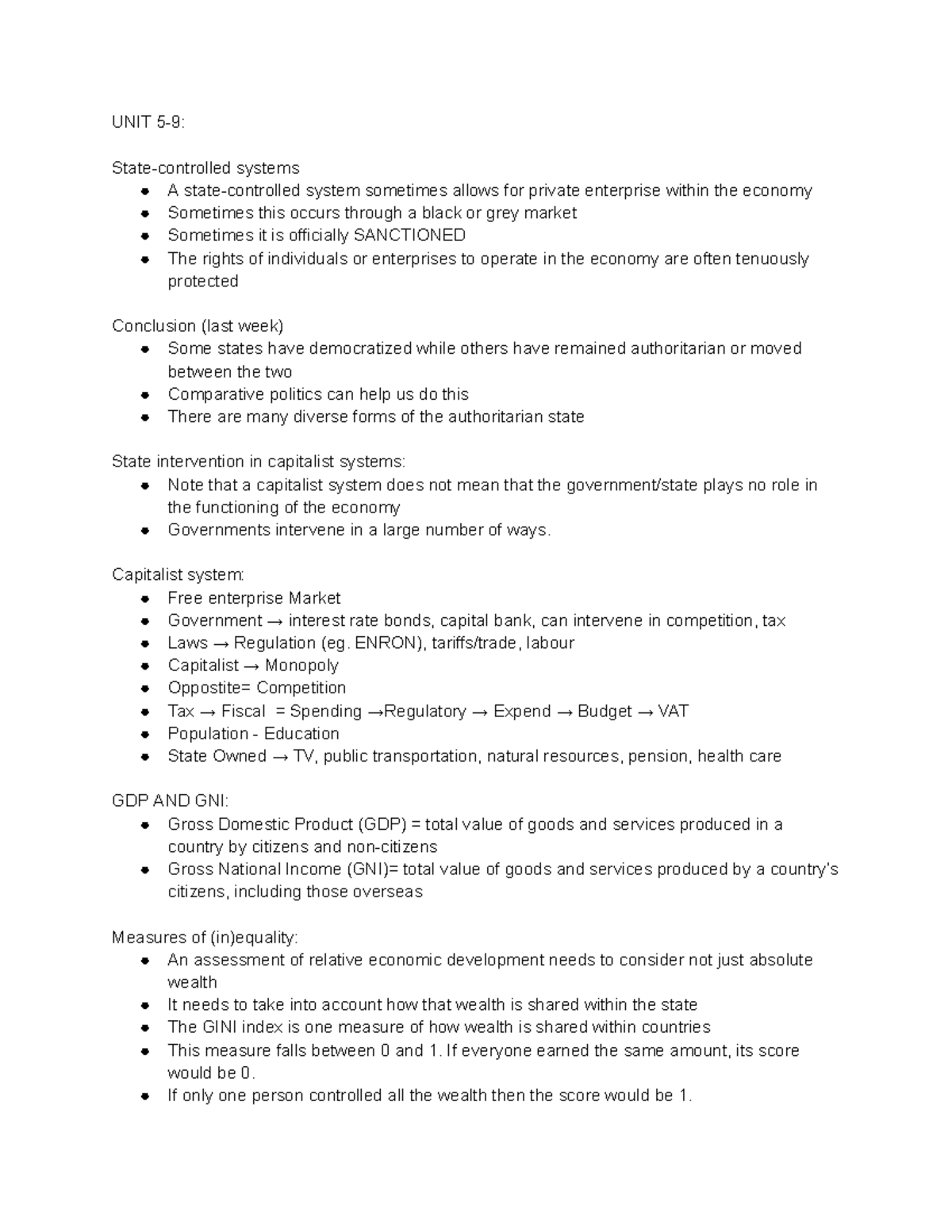 UNIT 5-9: Final Exam Notes on Political Systems and Development - Studocu
