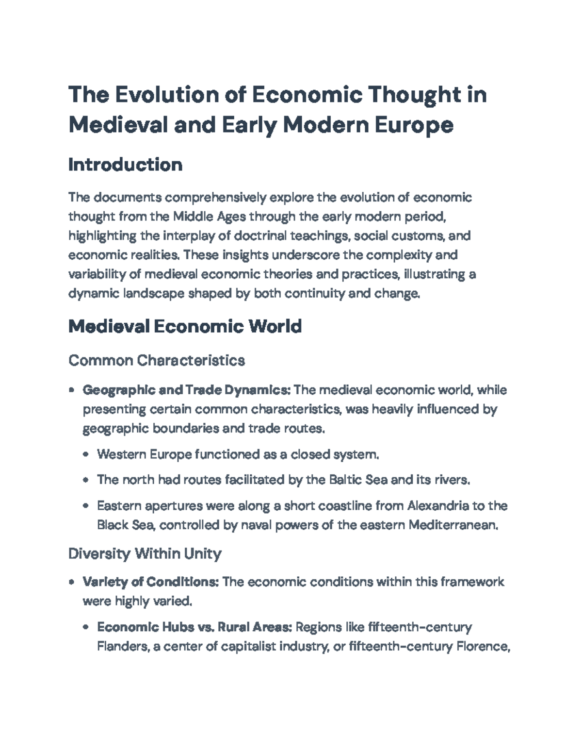 The Evolution of Economic Thought in Medieval and Early Modern Europe ...