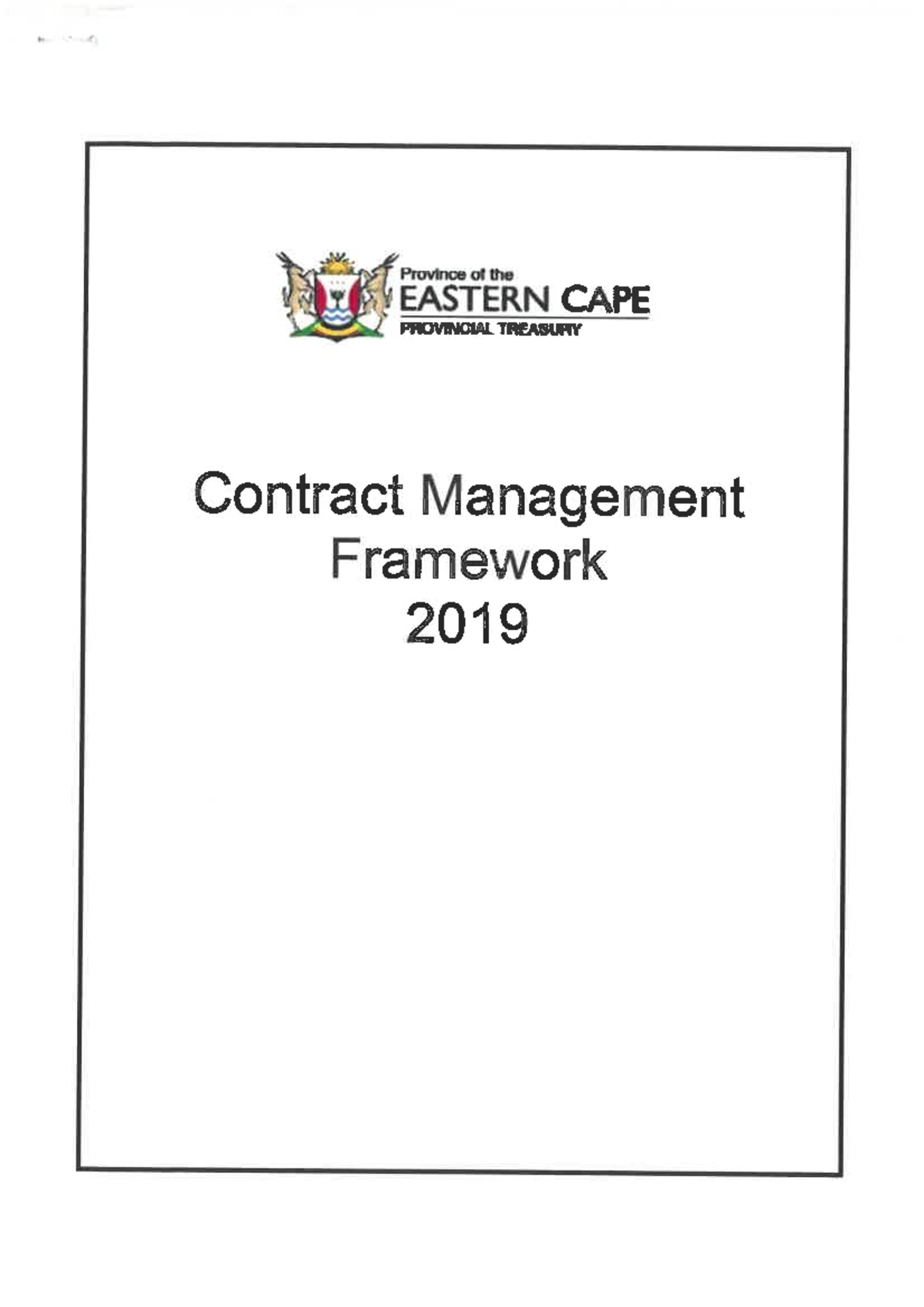 Contract Management Framework 2019 - Studocu
