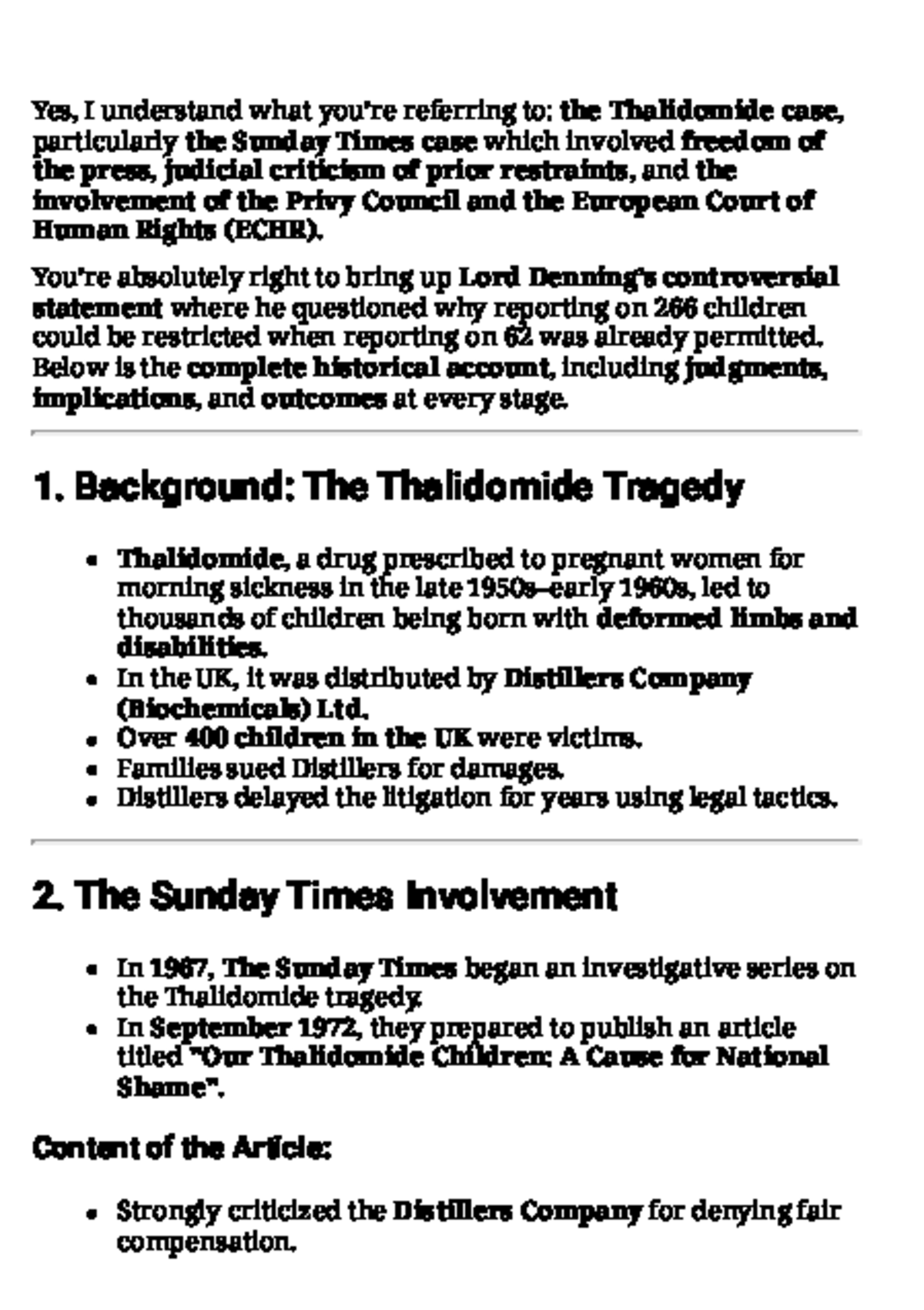 Thalidomide Case Study: Legal Implications & Press Freedom - Studocu