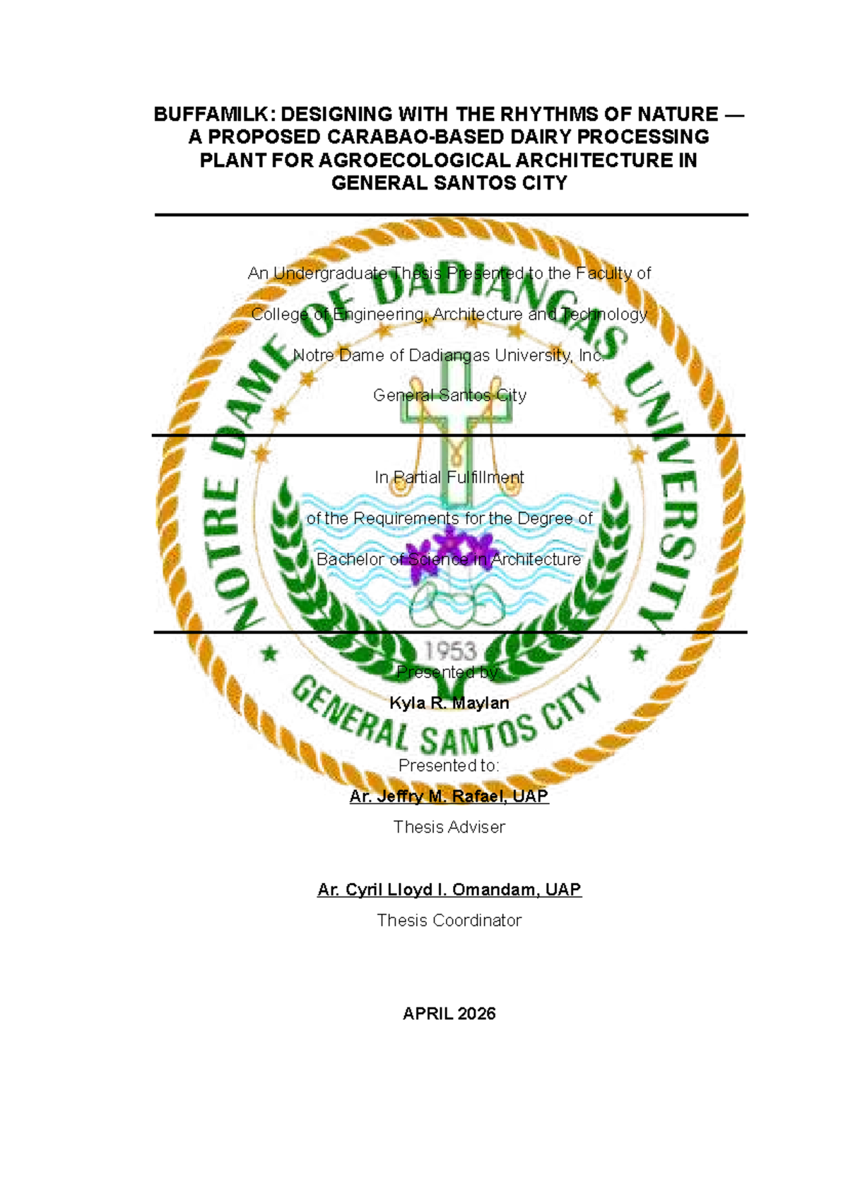 BUFFAMILK: A Proposed Dairy Processing Plant for Agroecological ...