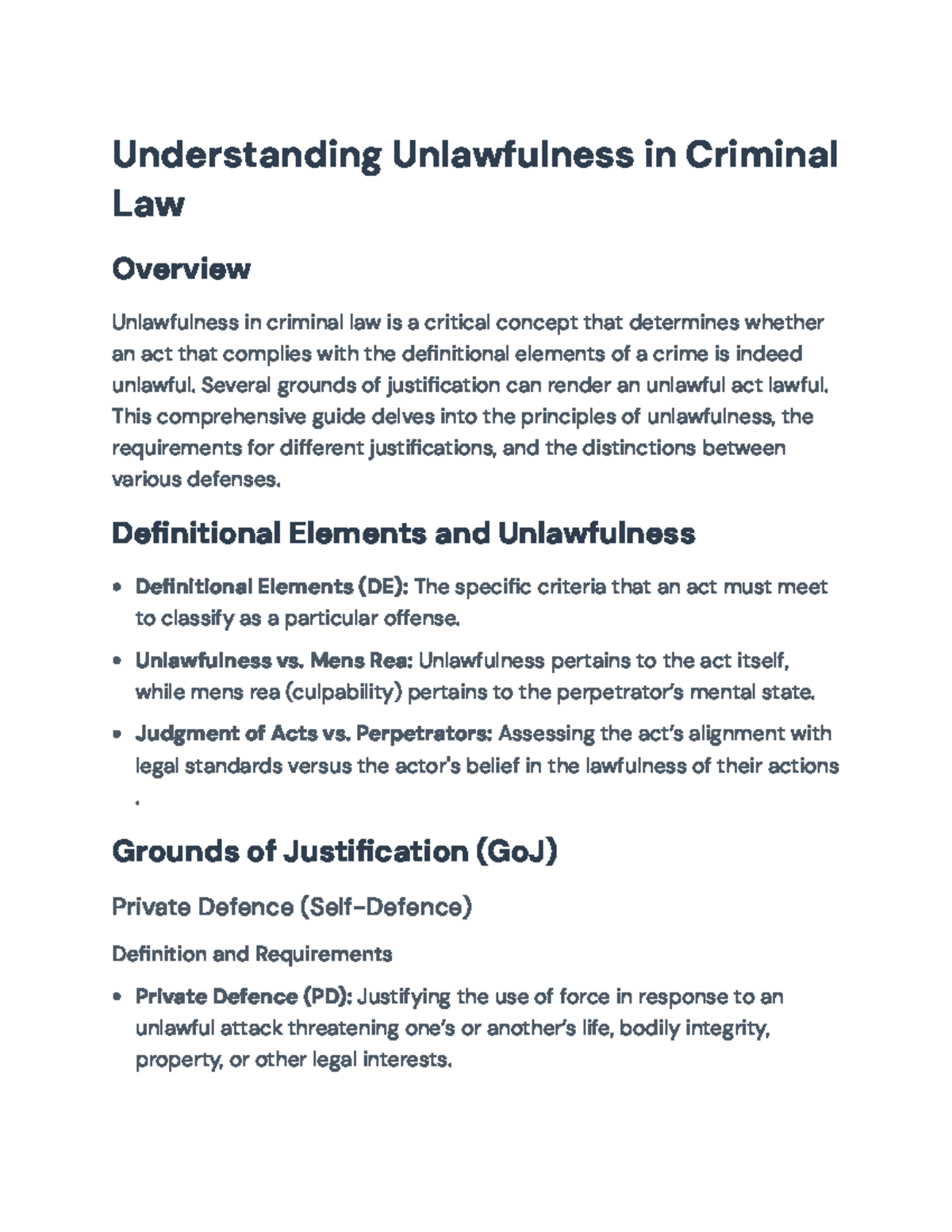 Understanding Unlawfulness: Justifications and Defenses in Criminal Law ...