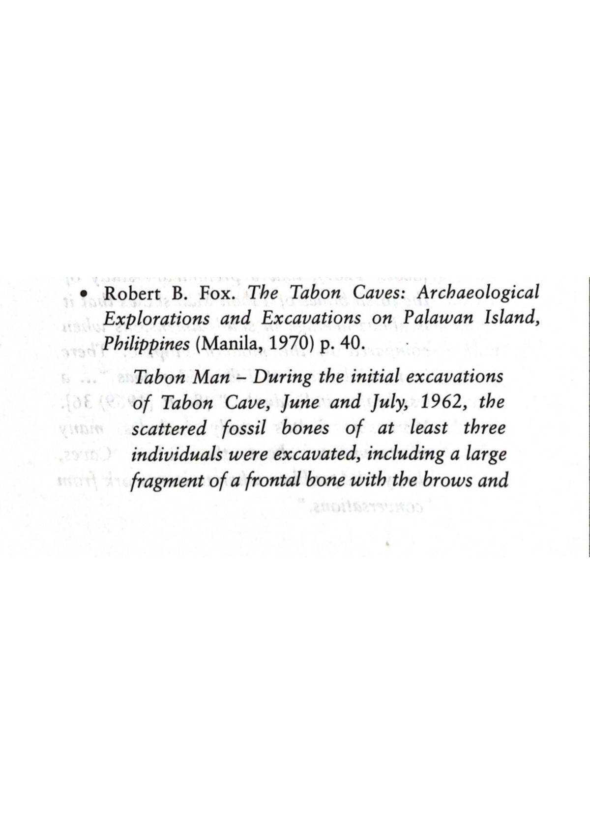 RPH Q1 - Archaeological Study of Tabon Man and Caves in Palawan - Studocu