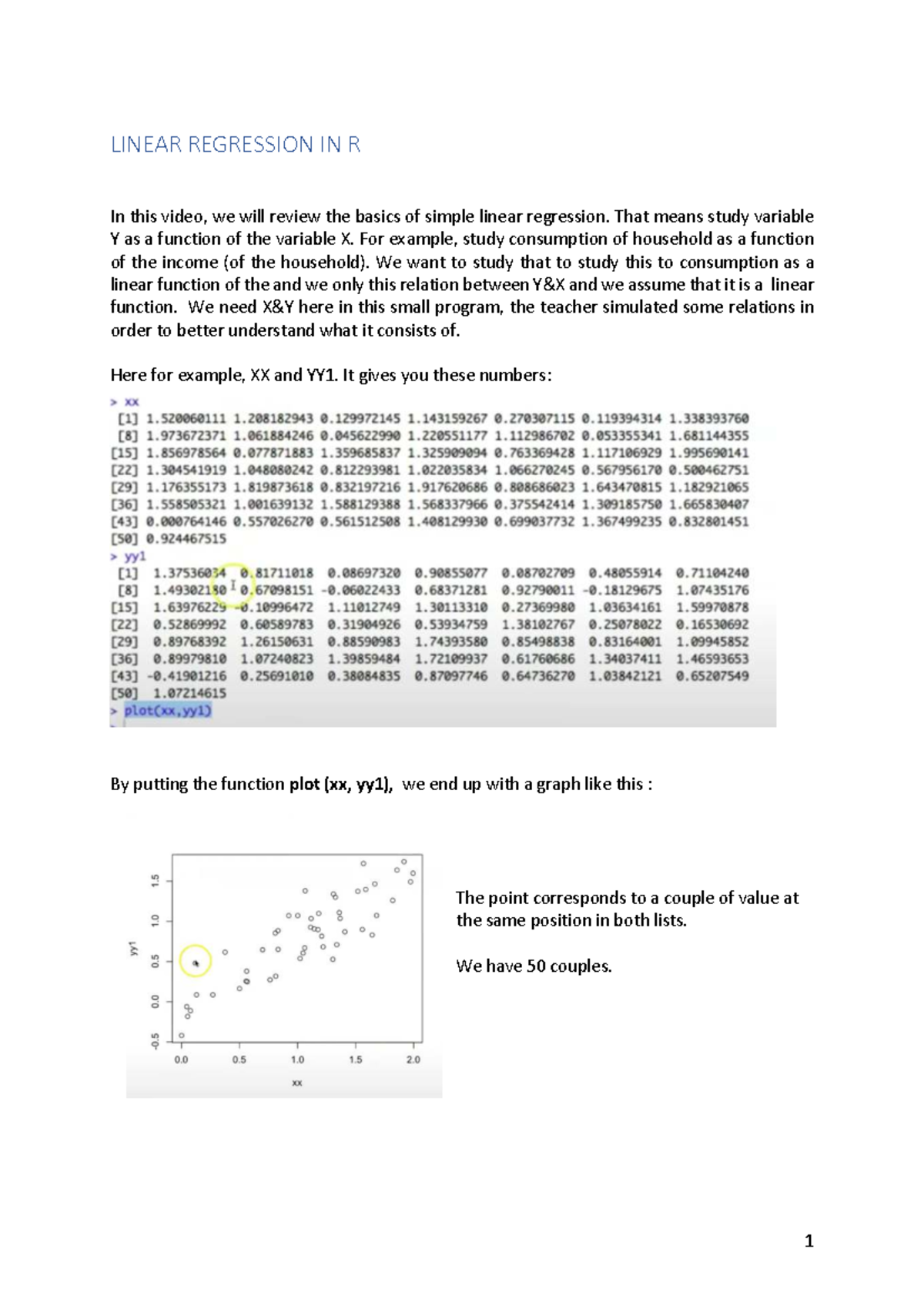 Linear Regression in R: Key Concepts and Techniques - Studocu