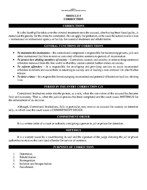 Module 3 - PROSECUTION PILLAR - MODULE 3 PROSECUTION PROSECUTION AS A ...