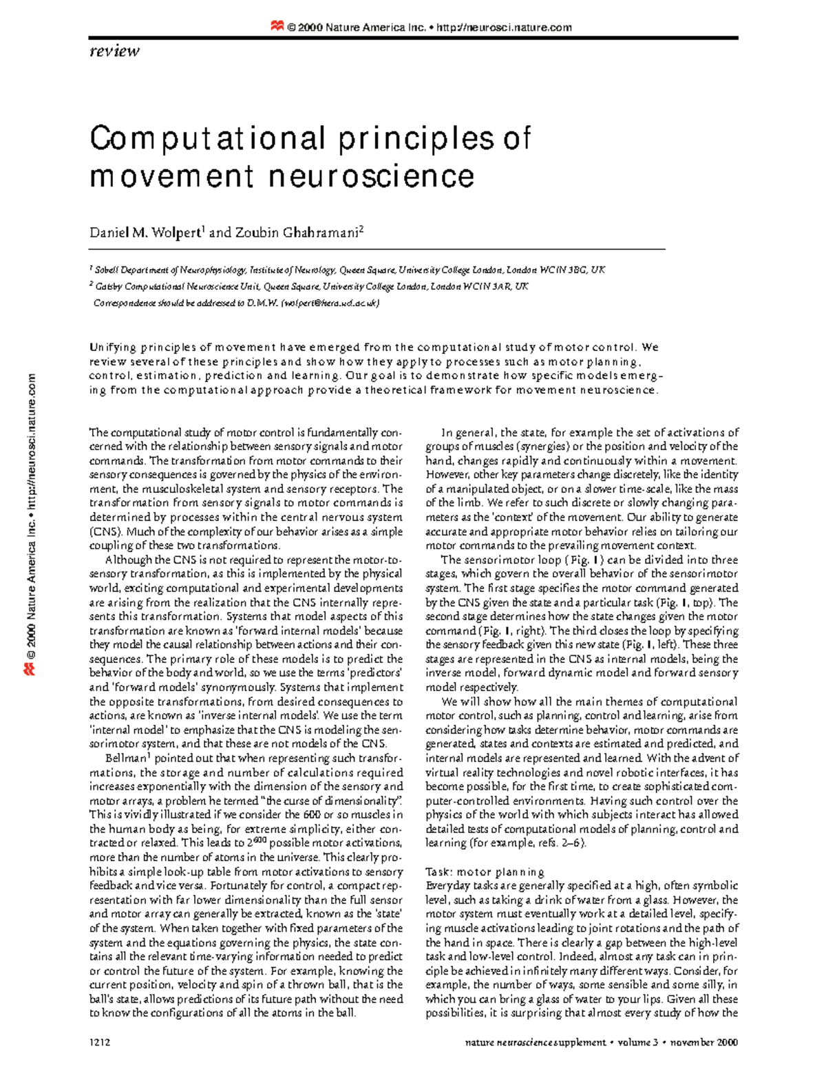 Nn1100 1212 - Review of Computational Principles in Movement ...