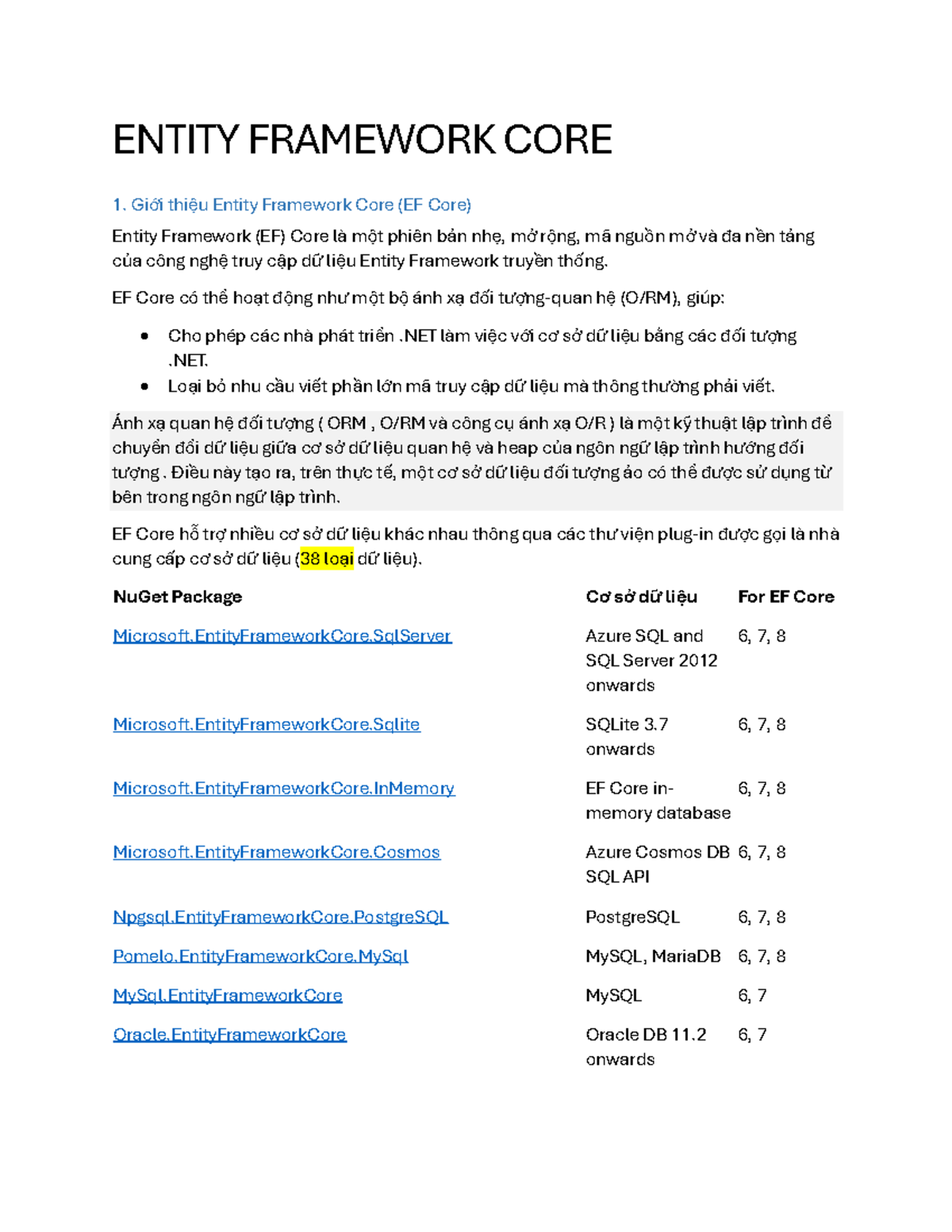 Topic 7 -8 - Entity Framework Core - WF - ENTITY FRAMEWORK CORE Giới ...