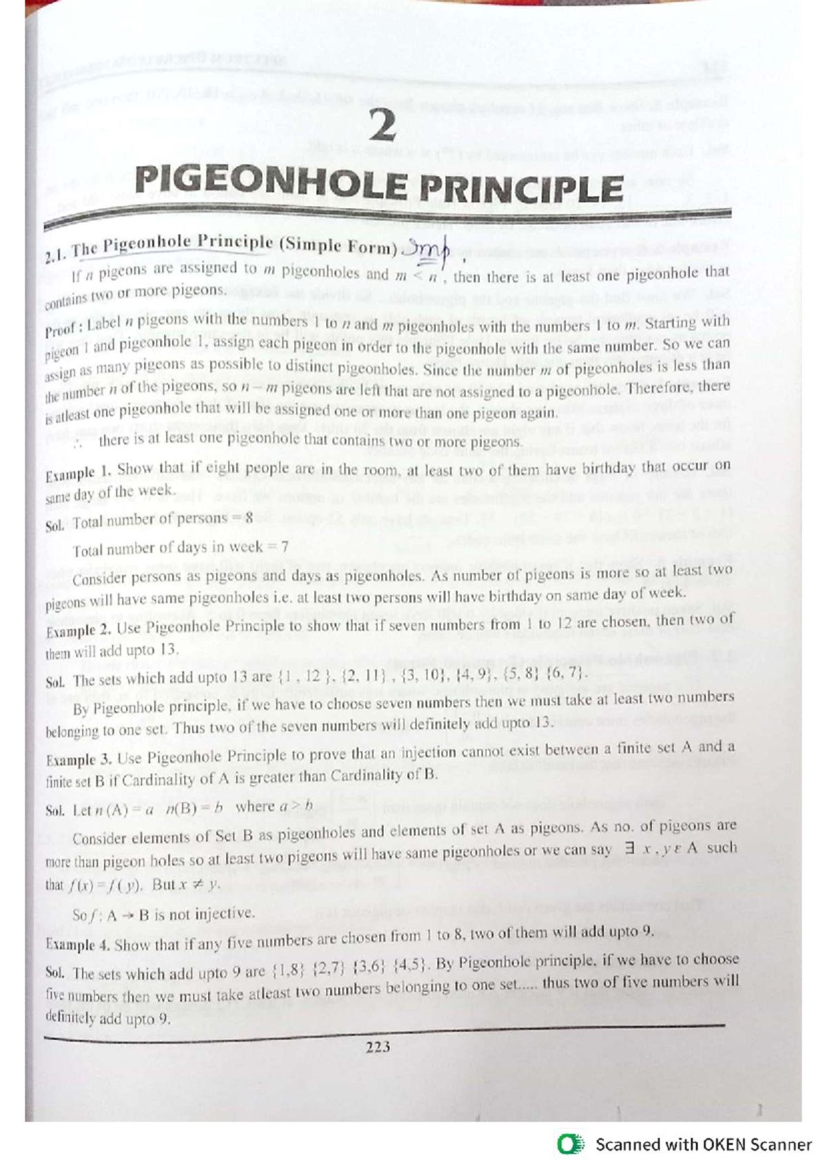 Ch 2: Pigeonhole Principle - Key Concepts and Examples - Studocu
