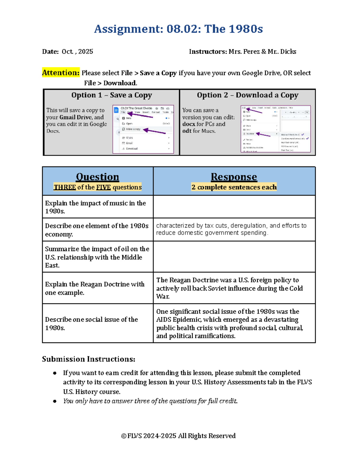 U.S. History Assignment 08.02: The 1980s Impact Analysis - Studocu