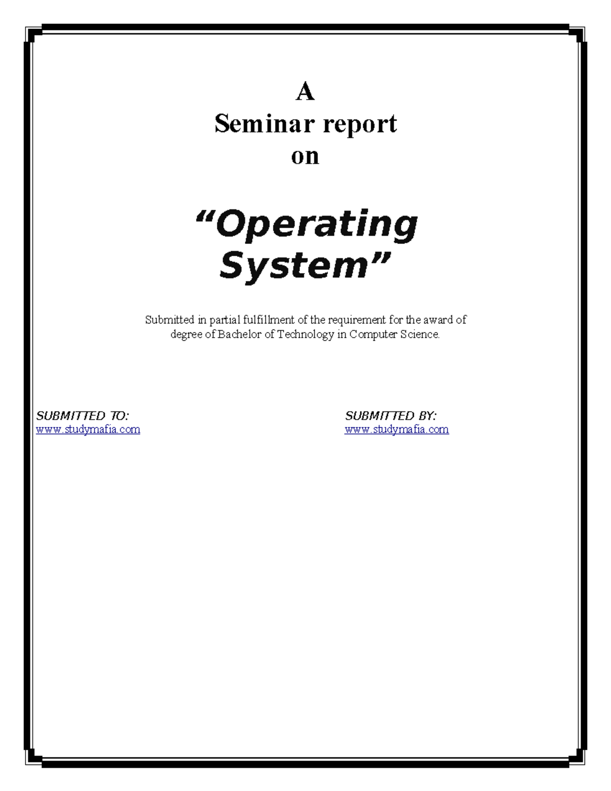 Original operating system - A Seminar report on “Operating System ...