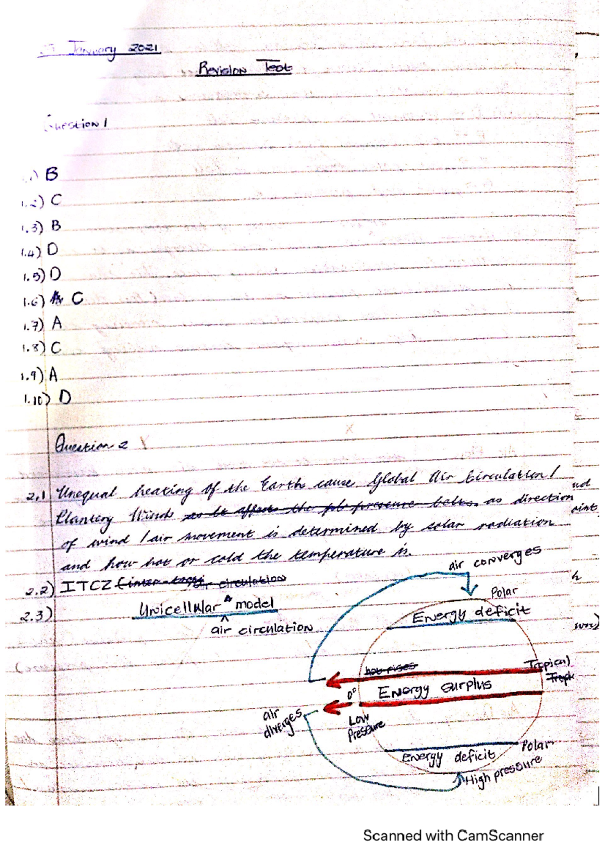 Geography test - Geographical examination - January 2021 Revision Test ...