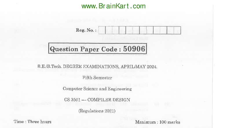 Question Papers for Professional English II HS3252 and CS Electives ...