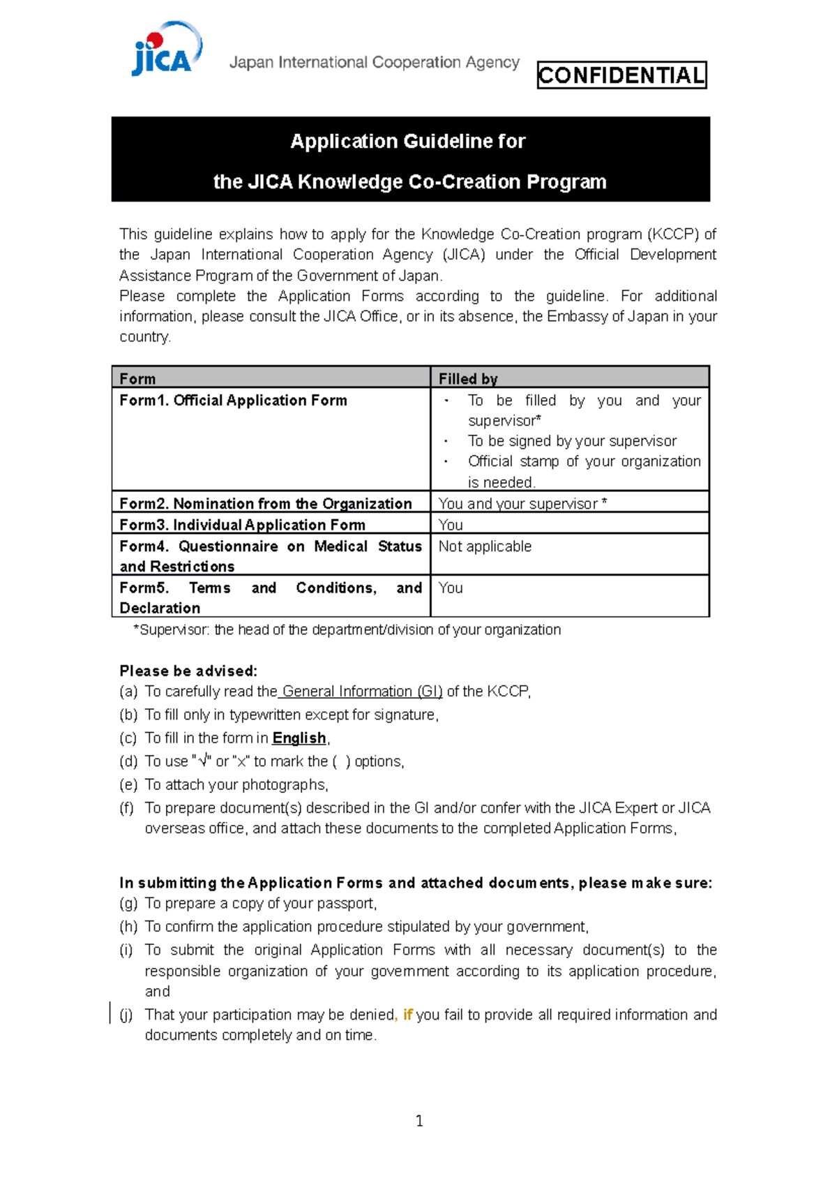 Application Guidelines for JICA Knowledge Co-Creation Program - Studocu