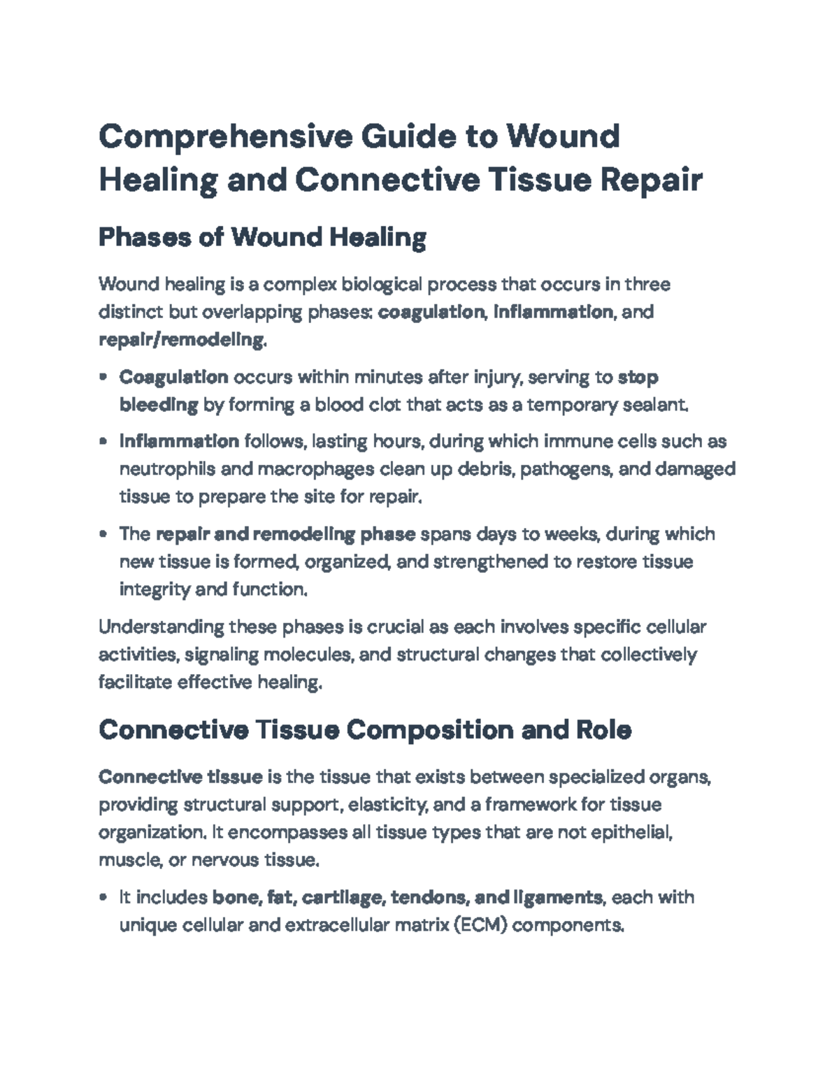 Wound Healing & Connective Tissue Repair: A Comprehensive Overview ...