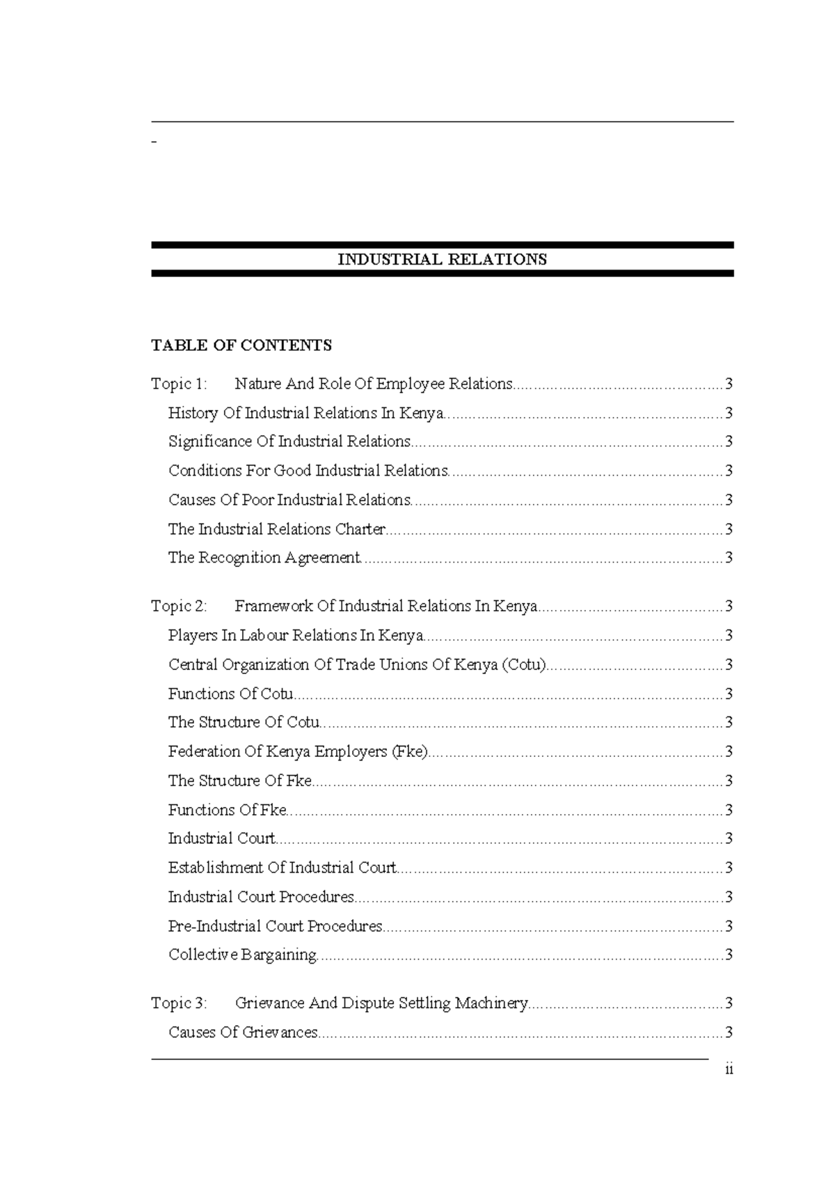 Industrial Relations Notes (IR 101): Overview and Key Concepts - Studocu